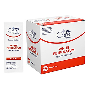 Dynarex White Petrolatum, Petroleum Jelly Ointment to Help Prevent and Treat Skin Irritation, Diaper Rash and Dryness, White, 144 Individual 5 Gram Foil Packs, Dynarex White Petrolatum