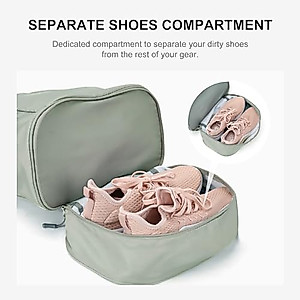 Gym Backpack for Women with Shoes Compartment & Wet Pocket, Large Travel Backpack Waterproof, Sports Backpack Gym Bag,Green