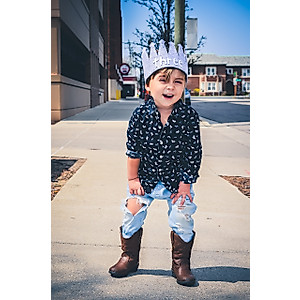 Toddler Third Crown Birthday Gray White Party I am 3 B-Day Hat Girl Boy