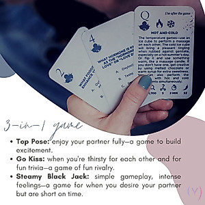 OpenMity 3-in-1 Ultimate Date Night Game Set - Includes 52 Cards - Play 3 Special Card Games - Fun Activity for Couples - Gift for Engagement, Anniversary, Wedding, Valentine’s