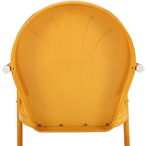 Crosley Furniture Griffith Outdoor Chair, Retro Metal Patio Chairs for Dining, Porch, Deck, Balcony, Tangerine
