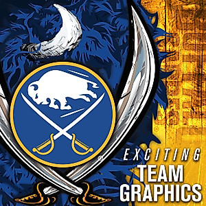 NHL Buffalo Sabres Team Logo Mini Hockey Goalie Mask with Case - Collectible Goalie Mask with Official NHL Logos and Colors