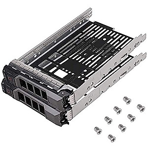 AIHG 2pcs 3.5" SAS SATA SATA Hard Drive Caddy Tray Enclosure Compatible for DELL PowerEdge R310 R320 R410 R415 R510 R515 R610 R710 T610 T710 KG1CH F238F (KG1CH-2PCS)