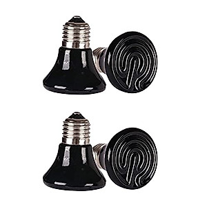 Lxcom Lighting 25 Watt Mini Reptile Heat Lamp Bulb 25W 60MM Pet Infrared Ceramic Heat Emitter for Brooder Coop, Lizard, Lambs, Snake, No Light, Black, 110V( 4 Pack)