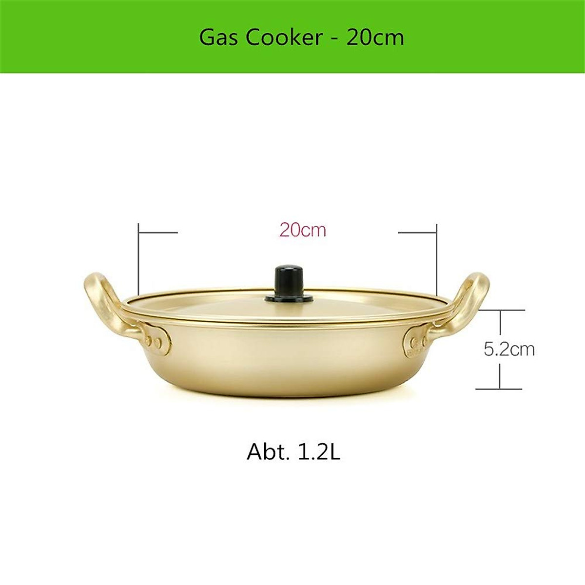 XICHENGSHIDAI Yellow Aluminum Pot South Korea Stretched Noodles Pot Instant Noodles Super Popular cooker-20cm/7.9inch