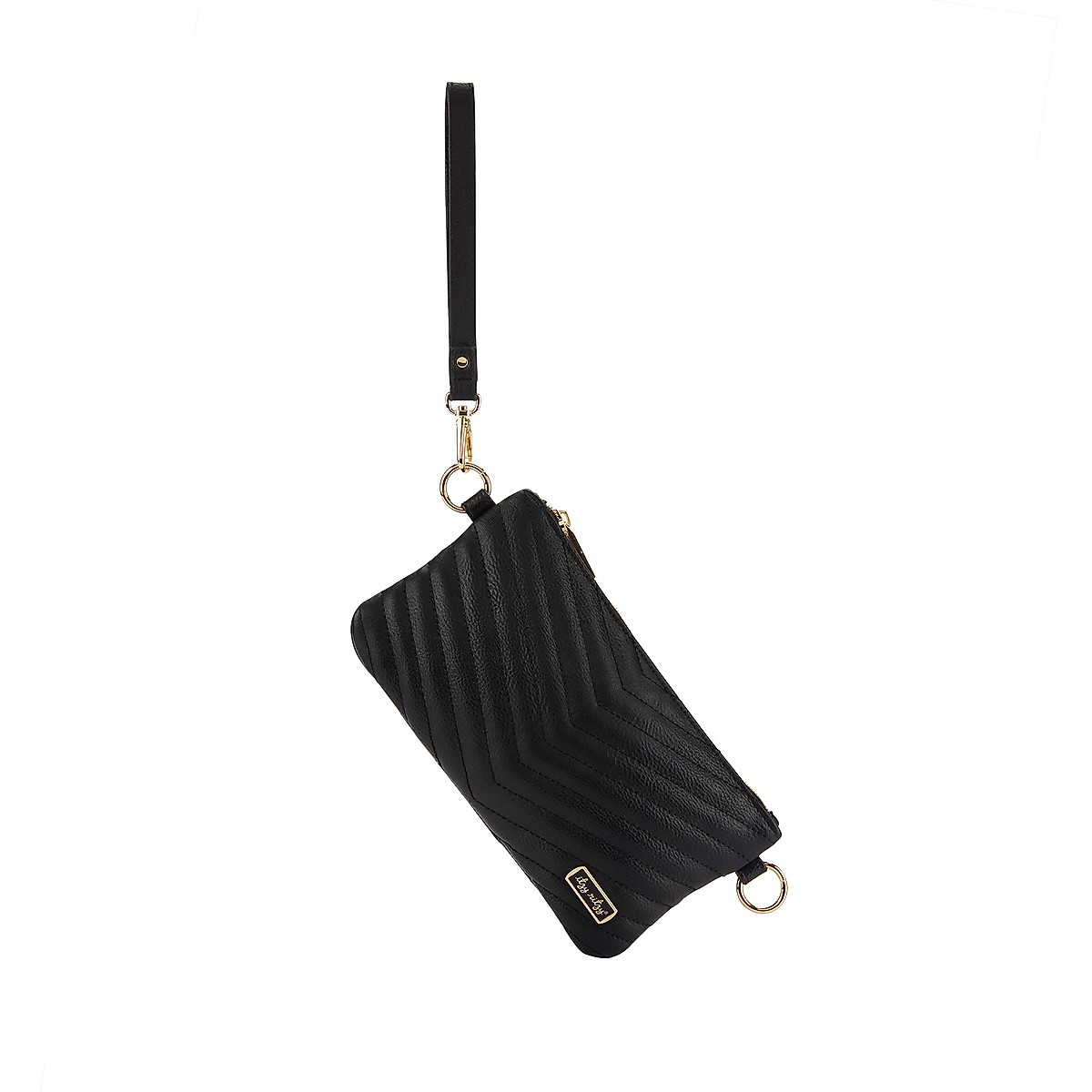 Itzy Ritzy Boss Pouch Wristlet, Crossbody Clutch & Belt Bag - Black Clutch Purse for Women - Includes Crossbody Strap & Wristlet Strap - Features 6 Card Slots & 2 Zippered Pockets (Jetsetter)