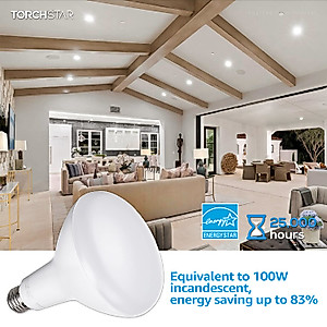 TORCHSTAR 16-Pack BR40 LED Light Bulbs, Indoor Flood Light, Dimmable, 4000K Cool White, 1400lm, E26 Base, Recessed Can Light, High Lumen, 17W (100W Eqv.), Flicker-Free, UL & Energy Star Listed