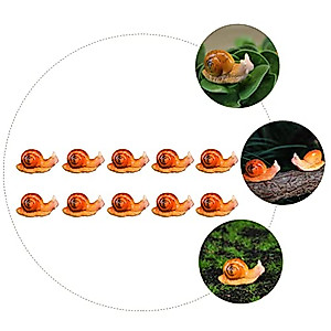 10pcs Snail Miniature Animal Figurine Ornament Tiny Snails Statues Bonsai Aquarium Decorations Micro Landscape Mini Snail Figures for DIY Micro Landscape Decors