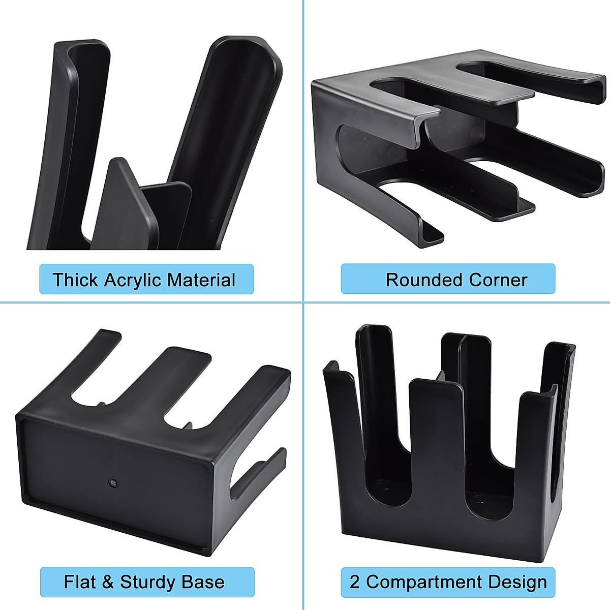 Samhe Cup Dispenser, 2 Compartment Coffee Cup and Lid Holder for 5oz-16oz Paper Plastic Cups, Cup Organizer for Table Countertop Coffee Station Bar Office