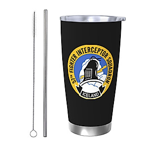 Biaomn Air Force 57th Fighter Interceptor Squadron Stainless Steel Tumbler Vacuum Insulated Travel Tumbler With Lid Coffee Mug Car Cup For Home Office Outdoor 20oz