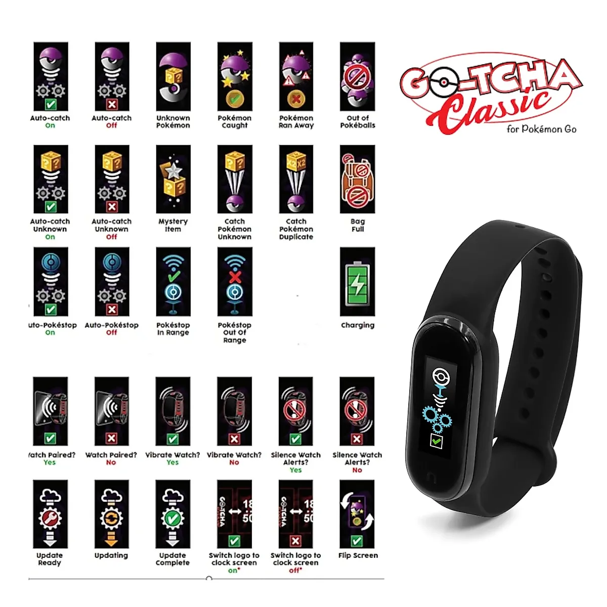 Datel Go-Tcha Classic for Pokemon Go with Auto Catch/Vibration Feedback/Animated Graphics & More Support iPhone/Android - Black