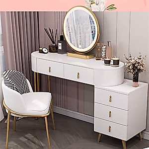 IRDFWH Scandinavian Home Dressing Table, Princess Dressing Table, Storage Cabinet, Bedroom Furniture, Makeup Chair
