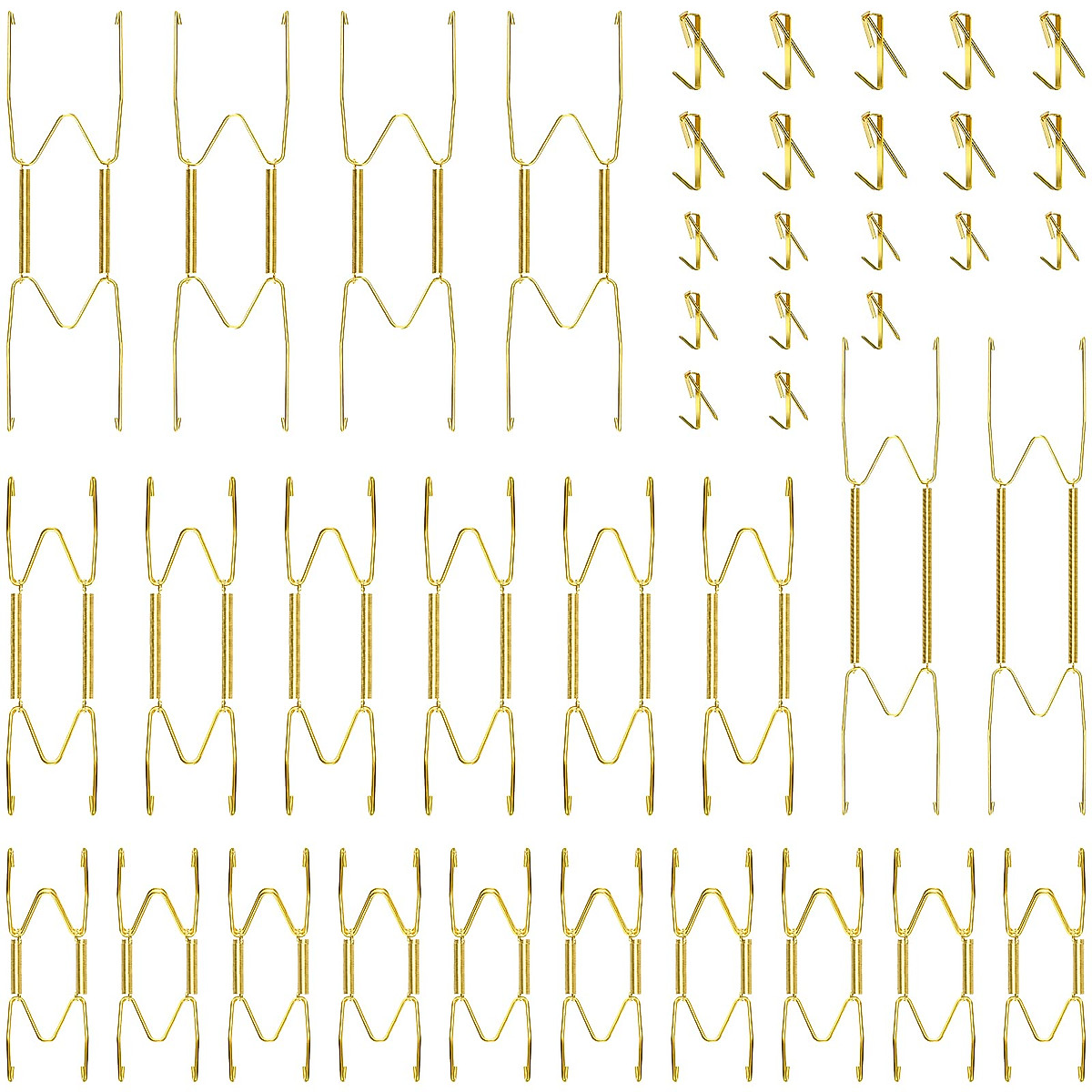 20 Pieces 20 Pieces Plate Hangers 4/5, 6, 8, 10 Inches Invisible Wall Plate Hangers Stainless Decorative Wire Plate Hangers with 20 Pieces Hangers Hook with Nails for Antique Plates and Art (Gold)