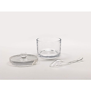 FDCuvée Heavy-Duty Acrylic Jam Jar Sugar Salt Spice Pepper Seasoning Condiment Bowl Box Storage Pot with Spoon and Lid Crystal Clear