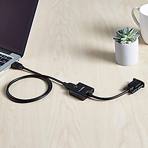 Amazon Basics Gold-Plated HDMI (Female) to VGA (Male) Adapter with 3.5mm Audio Port (Only from HDMI to VGA), Black