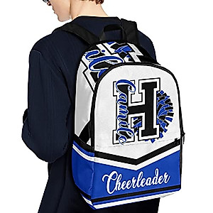 Yeshop Cheerleader Black Blue 1 Personalized Backpack for Teen Boys Girls,Custom Travel Backpack Bookbag Casual Bag Name Gift