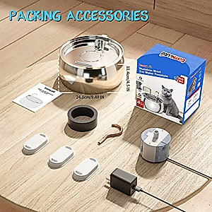 Tomxcute Cat Water Fountain, 4.0L/135oz Automatic Stainless Steel Pet Fountain Dog Water Dispenser, Ultra-Quiet Pump and 3 Replacement Filters & for Cats, Dogs, Multiple Pets…