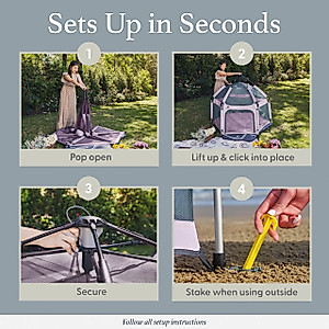 POP 'N GO PLAYPEN - Indoor & Outdoor Baby Playpen for Babies and Toddlers - Baby Beach Tent, Foldable, Portable W/Canopy, Travel Bag, & Mosquito Net - Pop Up Pack and Play Tent (Soft Pink)