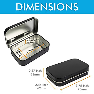 4 Pack Metal Rectangular Empty Hinged Tins Box Containers 3.75 by 2.45 by 0.8 Inch Silver & Black Mini Portable Box Small Storage Kit Home Organizer (2 Black 2 Silver)