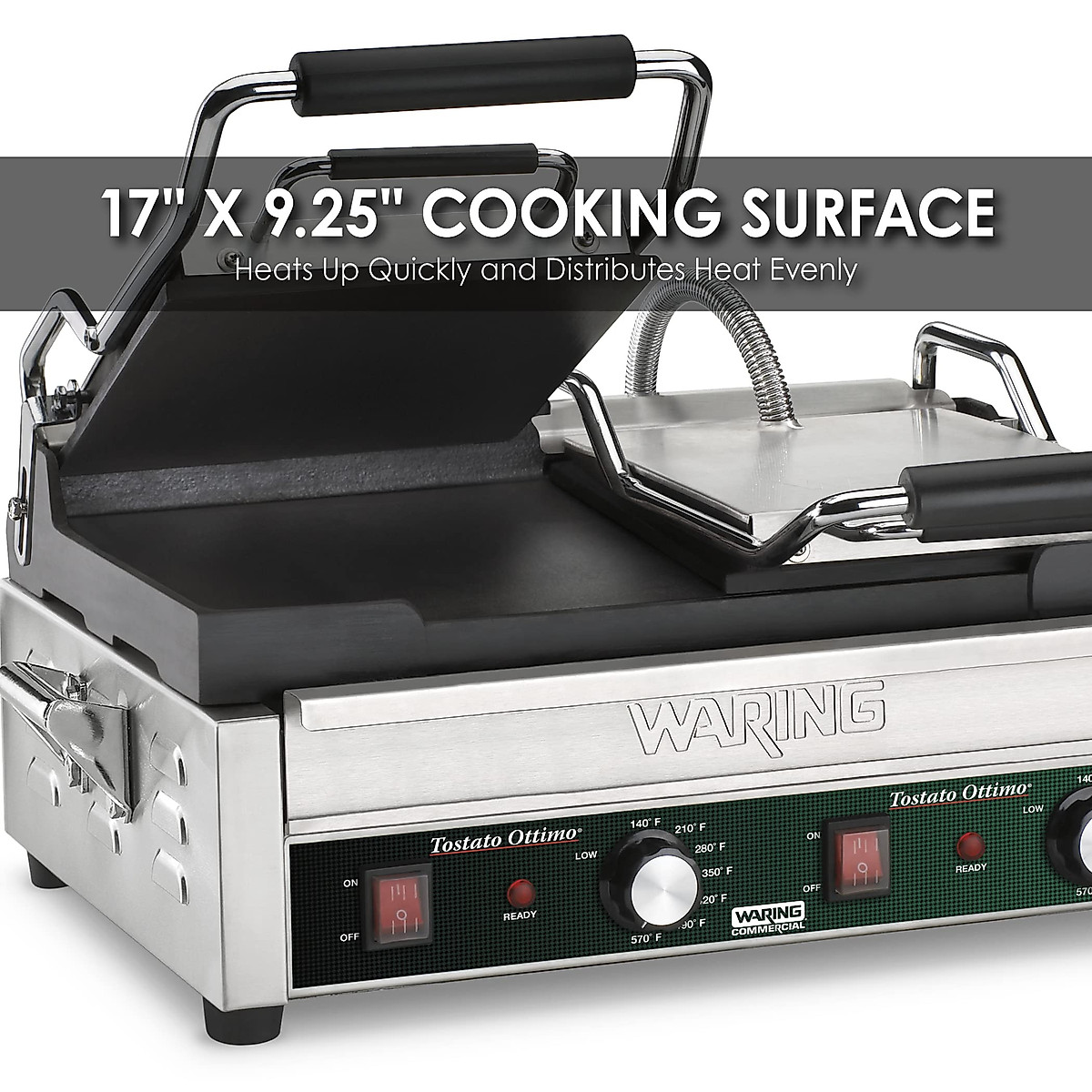 Waring Commercial WFG300 Panini Grill, 23.25x19.25x13.75, Silver
