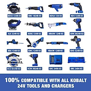 2PACK DSANKE 24V 6000mAh Lithium-ion Battery for Kobalt 24V Max KB624-03 KB524-03 KB424-03 KB224-03 KB124-03 0673802 1051230 Lithium Ion Cordless Tools Battery【NOT Fit Snow Joe &Sun Joe 24V Tools】