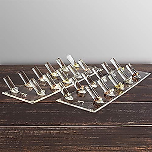 Ikee Design Multipurpose Acrylic Wall mounted Jewelry Stand Organizer, Bracelets Rings Bangles Display Rack for Store, Showcase, Trade Show, Set of 2, Clear, 13”W x 4 1/4”D x 1 3/4”H