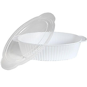 FamilyDreamStore24 Oval Food Storage Container with Lid, Reusable Clear Plastic Food Keeper, Medium Size, Minimalist Style