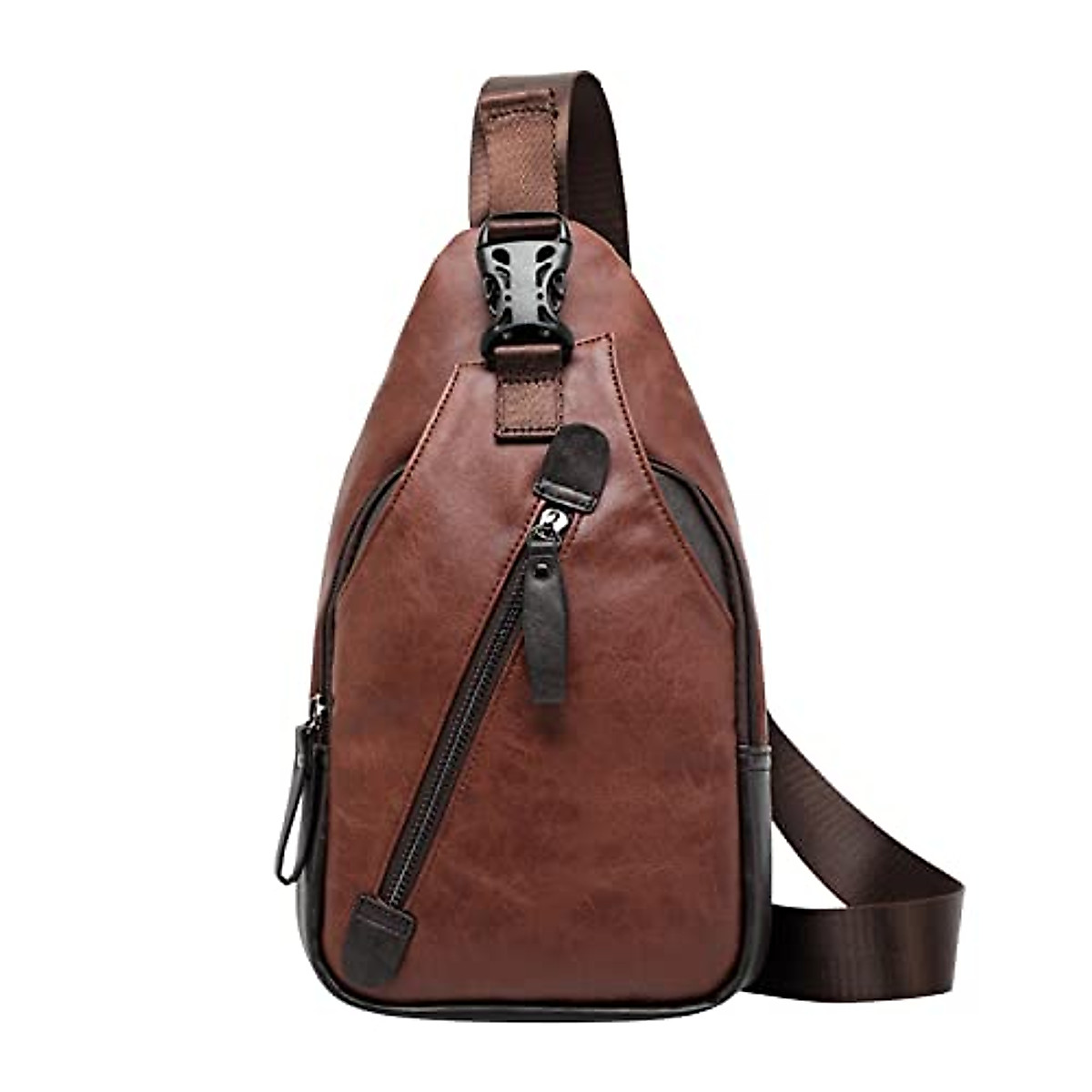 HPWRIU Women's Leather Bag New Women Chest Bag Waterproof Large Capacity Backpack Casual Womens Work Bag with Compartments