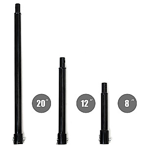 XtremepowerUS3 3 Pieces Auger Extension Drill Bits (8", 12", 20" Length) Extension Earth Ice Auger Extension Set Post Hole Digger Replacement Compatible to 3/4" Shaft