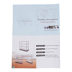 5 Tiers Heavy Duty Stainless Steel Shelving Unit, Stainless Steel Rack Shelving Garage or Bakers Rack Kitchen Shelving Chrome Shelves for Garage Kitchen Living Room, 47"x18.5"x71"