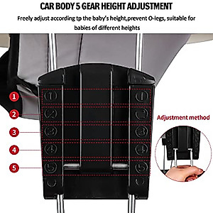 Baby Walker Foldable, 9 Heights Adjustable Anti-Rollover Toddler Round Walker with Feeding Tray, Suitable for All Terrains for Babies Boys and Girls 6-18 Months