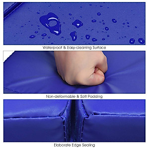 Nightcore 2’’ Thick Tri-Fold Exercise Mat, Gymnastics Panel Mats with PU Leather, Lightweight Anti-Tear Tumbling Mat, Carrying Handles for MMA, Stretching, Aerobics, Core Workouts, Home Fitness