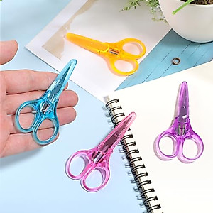 Small Scissors Craft Scissors, 4 PCS All Purpose Scissors Scrapbooking Scissors Straight Cutting Mini Scissors with Protective Cover for Embroidery Quilting Sewing Knitting Crafting Cross Stitch