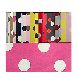 60-Inch Wide Polka Dot Poly Cotton Fabric by The Yard, White Dot On Red Fabric