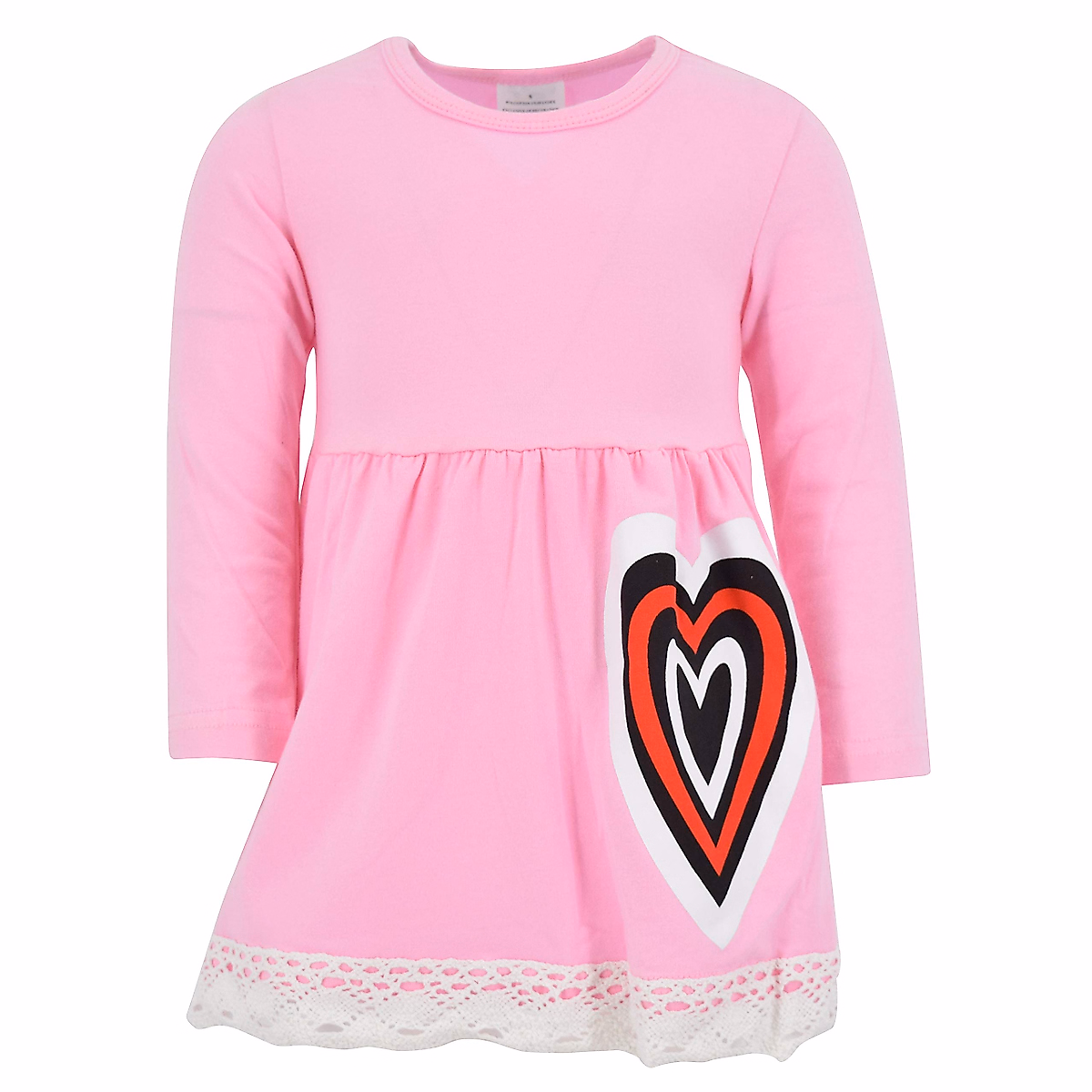 Unique Baby Girls Valentines Day Outfit Layered Heart Toddler Lace Trim Legging Set (7 Years, Pink)