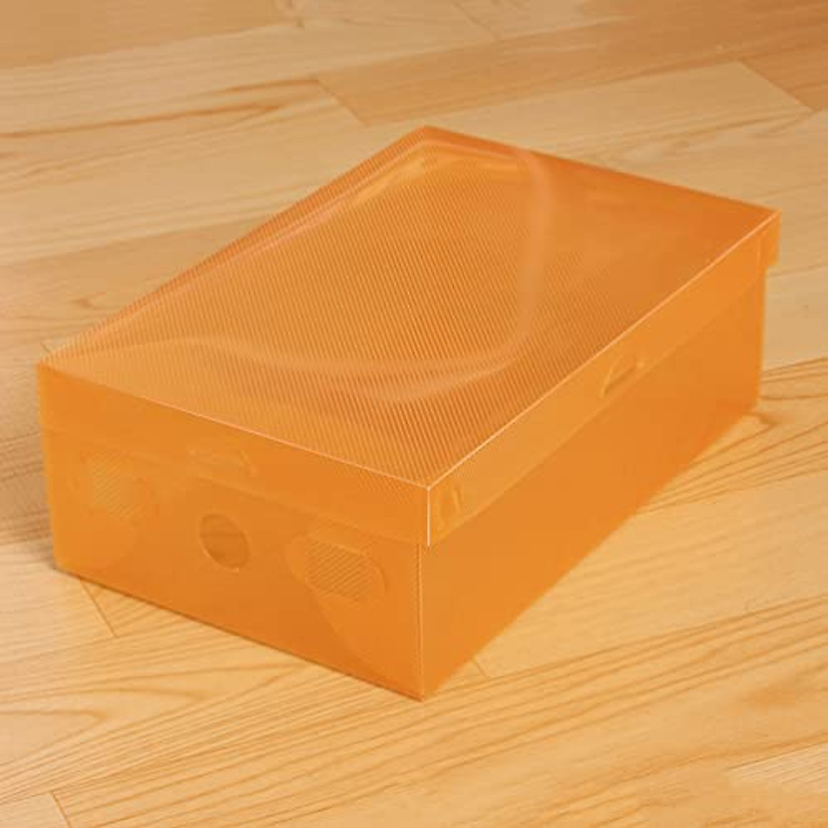 OUNONA 7Pcs Stackable Shoe Storage Box Clear Plastic Shoe Organizer Foldable Sneaker Box Container with Lids Cabinet Organizer for Under bed Closet Garage Entryway 27.5 * 18 * 9.5cm