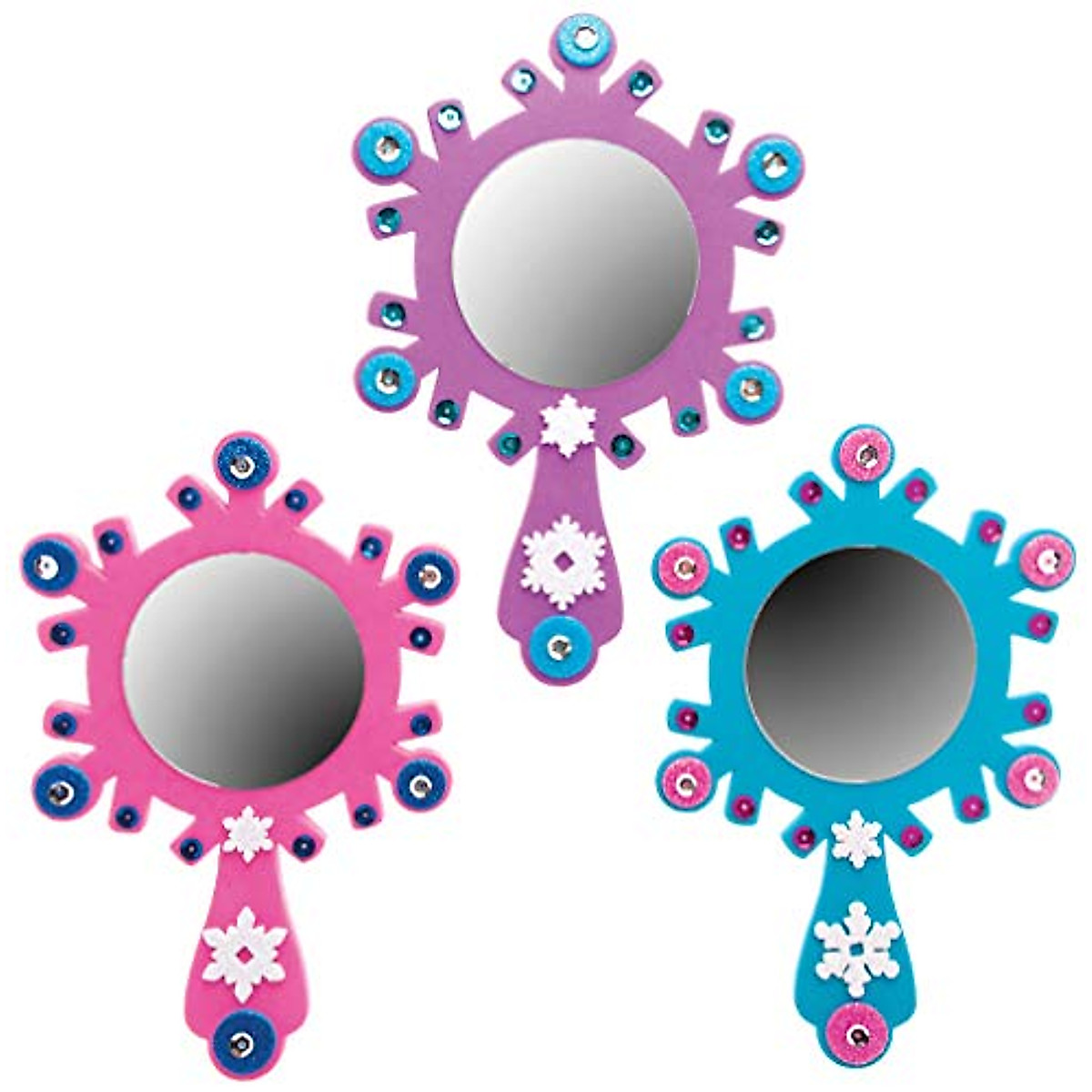 Baker Ross Snow Princess Mirror Kits, Arts and Crafts for Kids (Pack of 4), Assorted, (AT174)