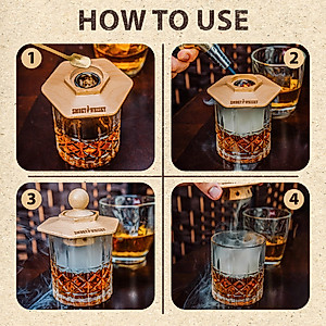 Cocktail Smoker Kit with Torch – 8 Flavors Wood Chips – Bourbon, Whiskey Smoking Infuser Kit, Old Fashioned Drink Smoker Set, Smokeshow Bourbon Craft, Birthday Gifts for Men, Dad (Without Butane)