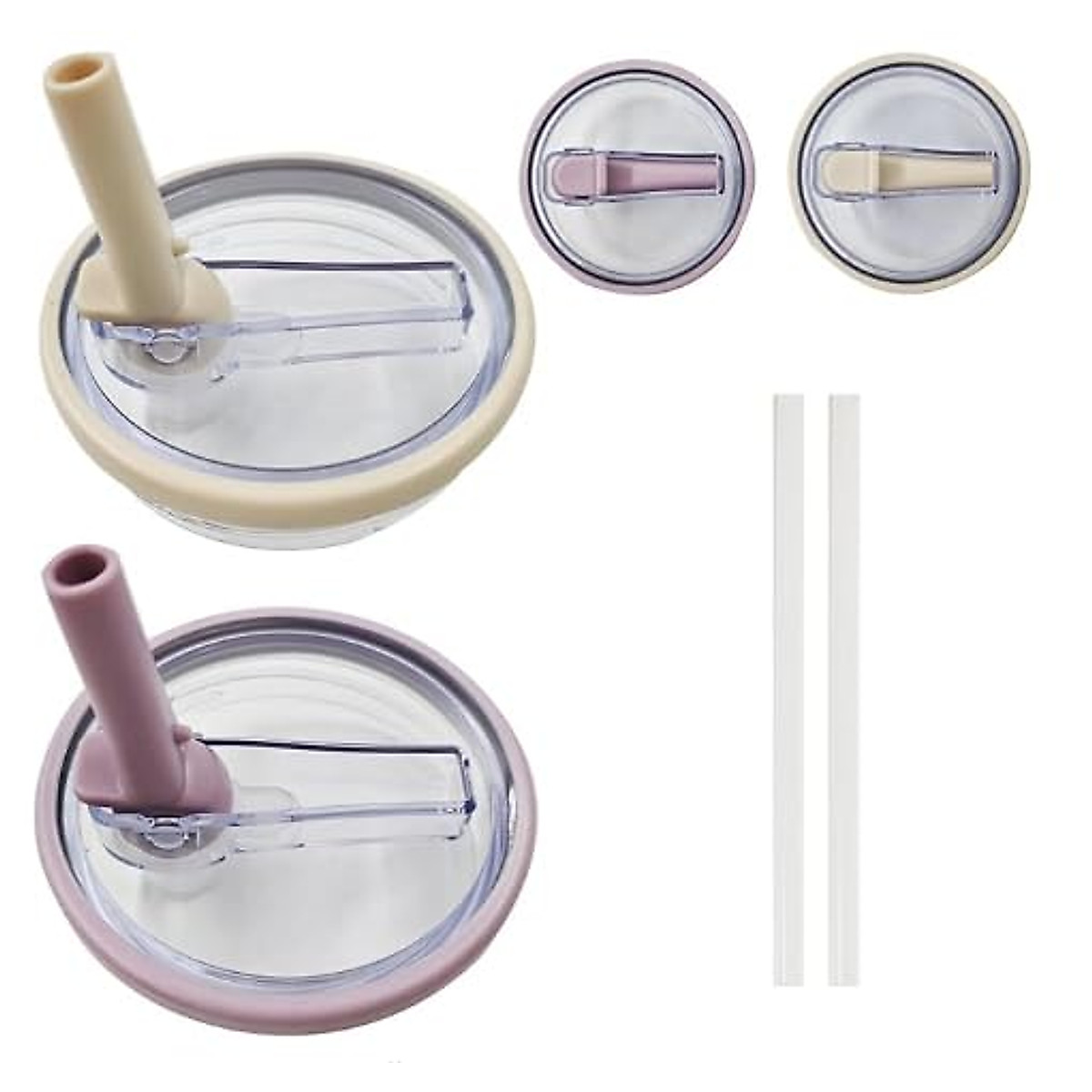 2 PCS 40 oz Replaceble Tumbler Flip Straw Lid for Stanley Quencher, Straw Lid Replacement Fit for HydroJug Traveler, Reusable Tumbler Cover, Spill Proof Splash Resistant Tumbler Lids (h)