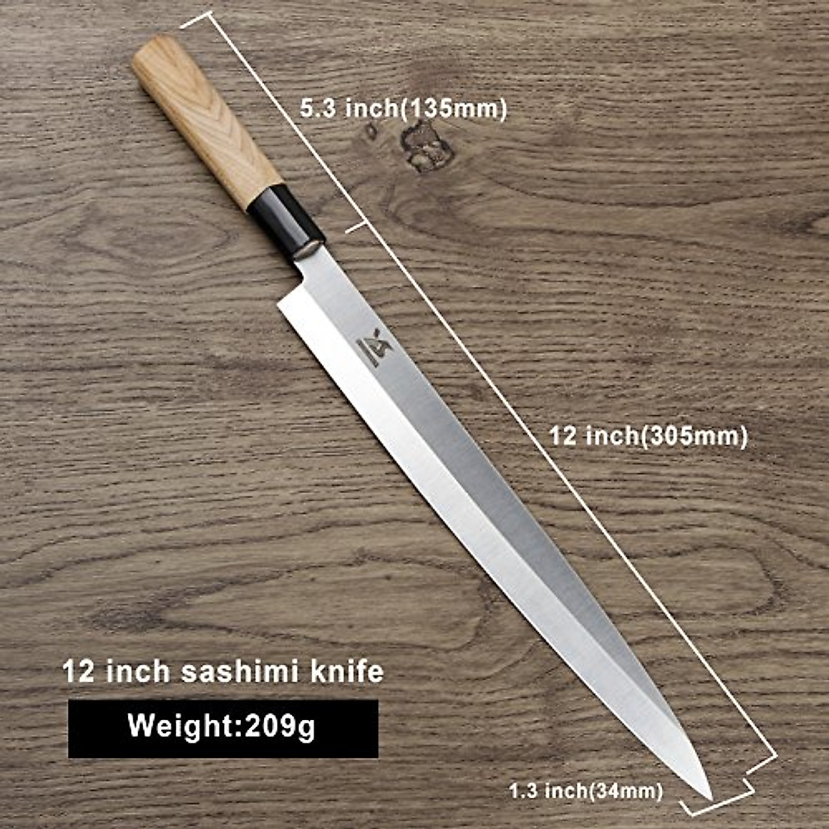 MSY BIGSUNNY Sashimi Sushi Knife 12 Inch Long Blade, Knife Slicer Razor Sharp for Fish Filleting