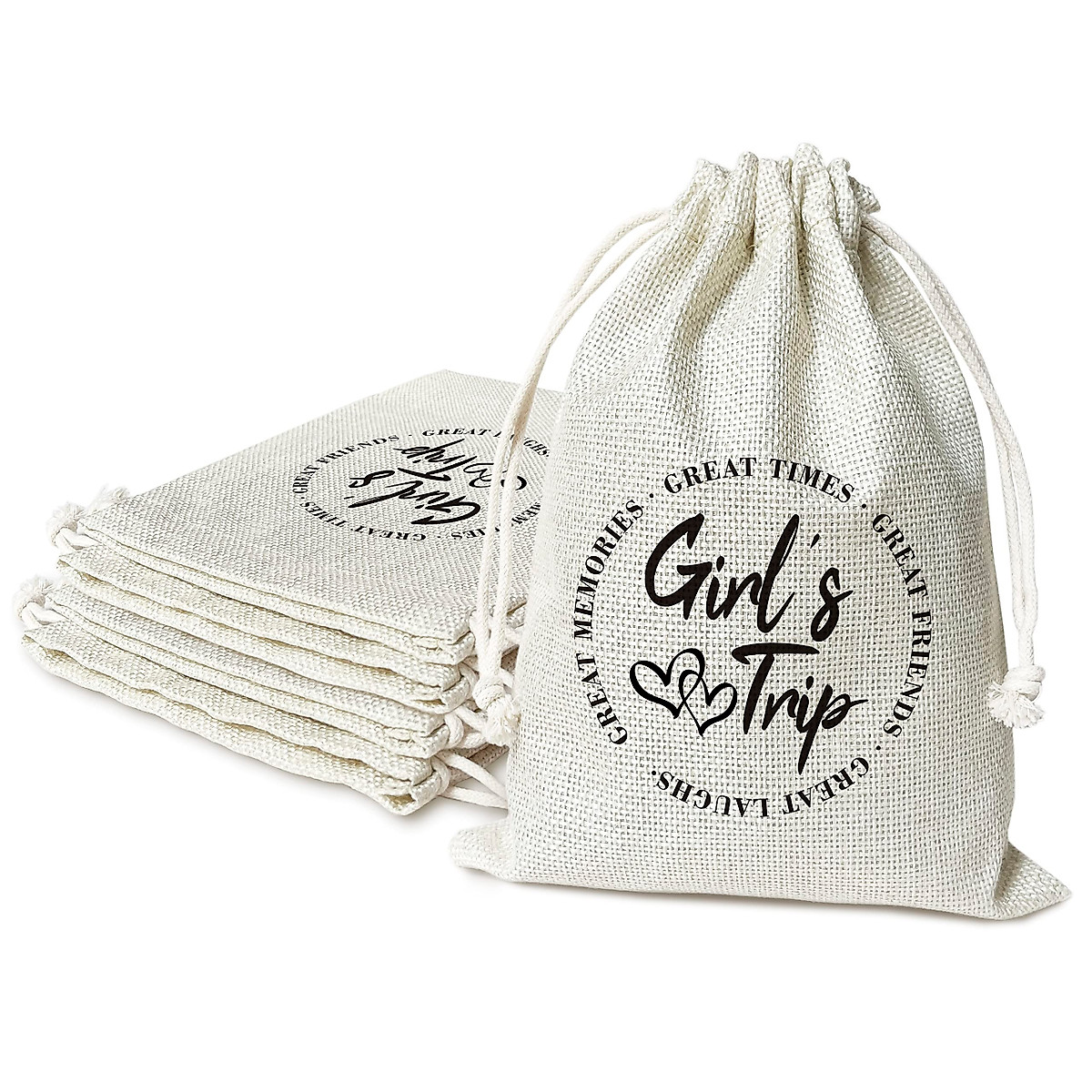 Hangover Kit Bags, Girl's Trip With Drawstring Gift Bag, for Bridal Shower, Wedding, Travel, Bachelorette Party Survival Recovery Kit Bag, Decorations, Supplies (6"X 8") 5 Pcs -kit034