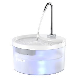 Petlipo Cat Water Fountain, 3L/100oz Super Silent Pet Water Fountains for Cats Dogs Indoor, Cat Fountain with Water Alert Light, Kitty Spout Cat Drinking Fountain, BPA-Free, Easy Clean (White)