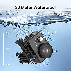 AKAIRIO Action Sports Camera with Accessories Mount Kit 3 1350mAh Batteries,HD WiFi Remote Underwater Camera with Waterproof Case,Outdoor Video Action Camera 4k with Wide Angle Lens