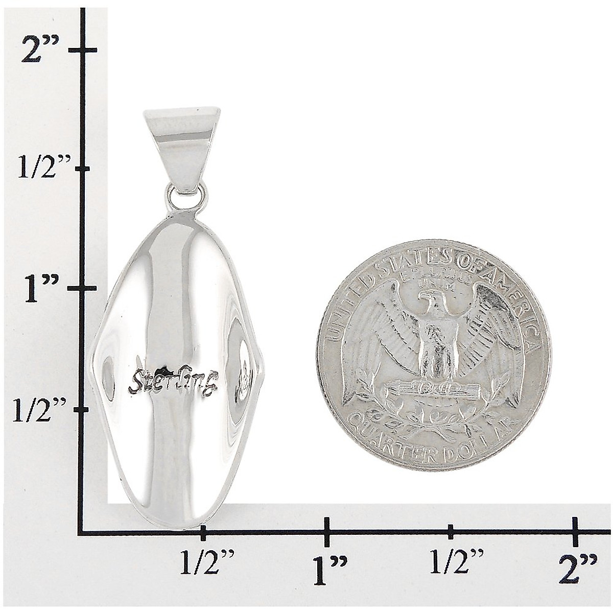 Turquoise Necklace 925 Sterling Silver Pendant & 18" Chain (Turquoise)