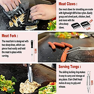 N NOBLE FAMILY 38PC Flat Top Grill Griddle Accessories Set - Must Have for Your Outdoor Griddle with Professional Griddle Spatula, Cleaning Kit, Grill Basting Cover - Ideal Griddle Gift for Men Women