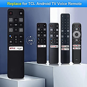 New RC802V Replacement Remote Compatible with TCL Android TV with Prime Video, Netflix Hotkeys Without Voice Function