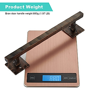 Eumtenr 12" Barn Door Handles for Sliding Door, Heavy Duty Large Rustic Design Barn Door Pull, for DIY Sliding Barn Door, Gate, Shed, Garage | Square Solid Metal Material, Oil Rubbed Bronze