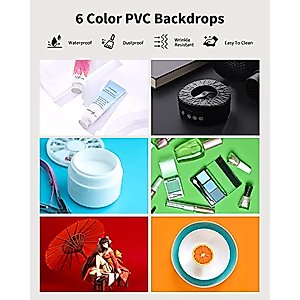 Glendan Light Box Photography, 10"x10" Photo Box with 88 High Color Rendering Index LED Lights, 6 Color PVC Backdrops, 4 Reflection Boards and 1 Diffuser for Jewelry and Small Item Product Photography