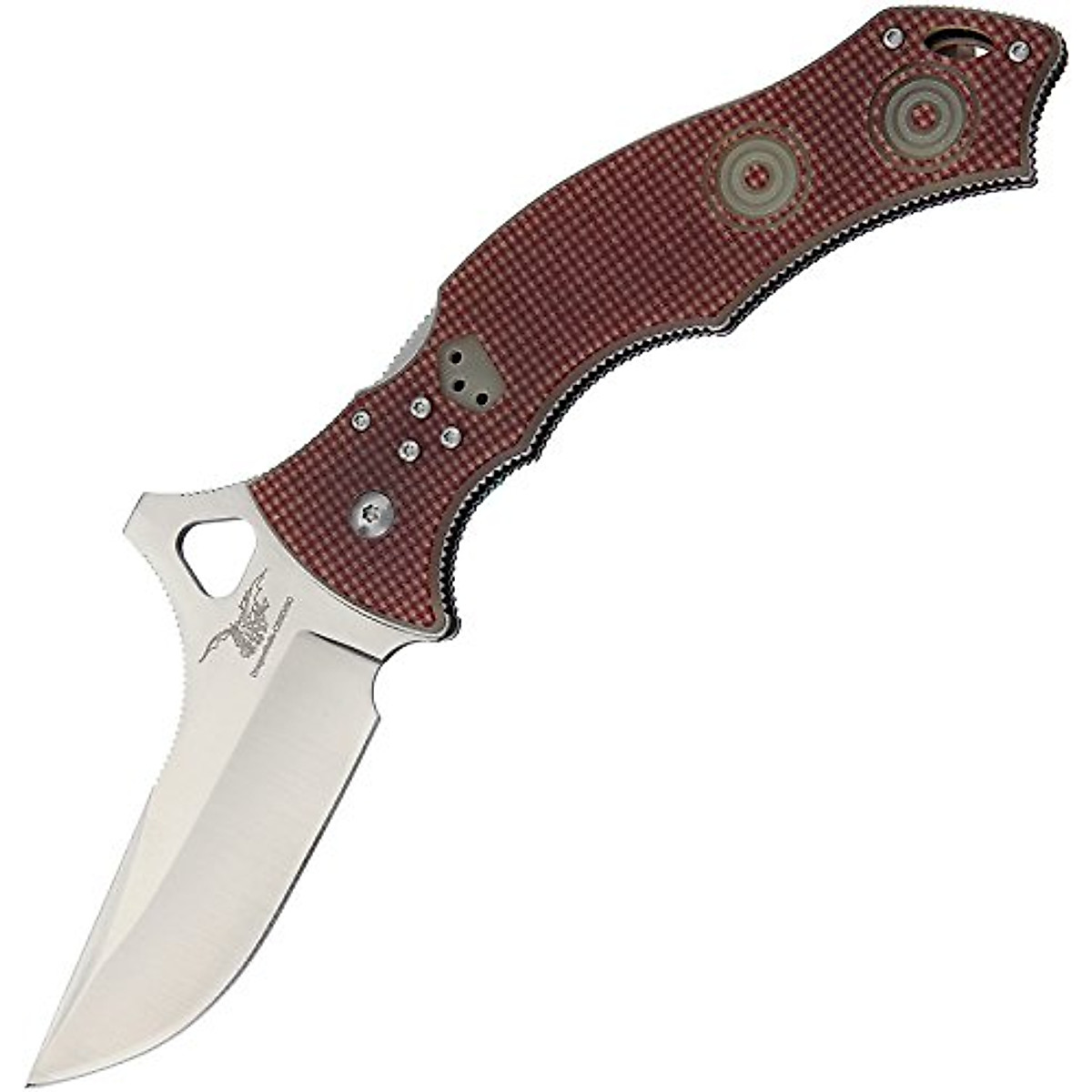 CSSD/SC Bram Frank Design LLC Bowie Magnum Red Check Folding Bowie Magnum RED-White Checked