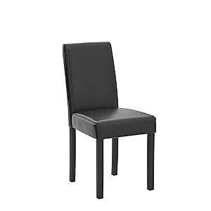 Thksbought Modern PU Upholstered Dining Chairs Elegant Design Dining Room Chairs (Black Set of 6)